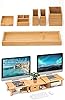 Amazon.com: ROCDEER Dual Monitor Stand Riser with Drawer for Desk ...