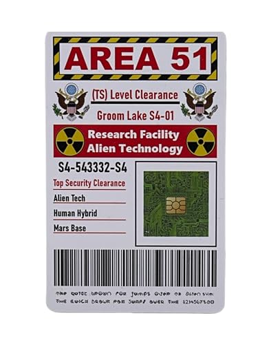 Amazon.com: Area 51 ID Card Top Secret Badge Alien AREA 51 Card UFO ...