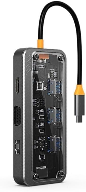 VOOCME USB C Hub Transparent, USB Hub Multi TypeC 10Port Splitter ...