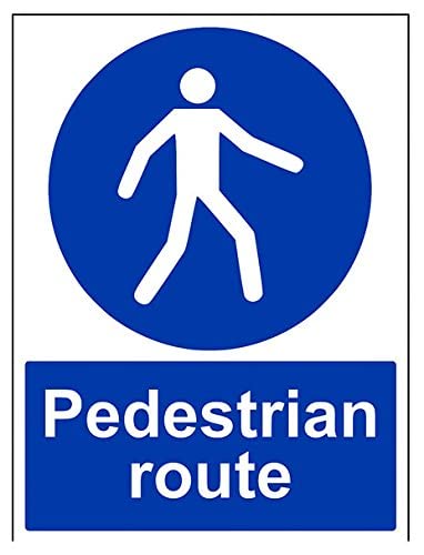 VSafety Pedestrian Route Sign – Portrait – 300mm x 400mm – 1mm Rigid ...