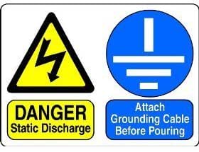 Large Danger Static Discharge Warning Safety Metal Wall Sign : Amazon ...