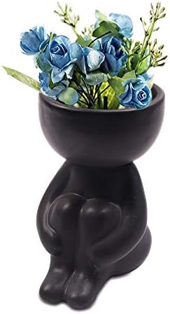 Amazon.com : Wakauto 1Pc Ceramic Plant Pot Sitting Human Shaped Planter ...