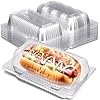 Amazon.com: Funnymoom 60 Pcs Clear Plastic Hot Dog Tray with Hinged Lid ...
