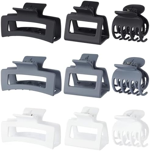 Amazon.com : CHANDAT 3 Style Claw Hair Clips Set for Women - 9 pcs ...