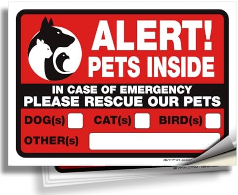 Amazon.com: iHeartDogs Pet Alert Stickers 4-Pack - UV Fade Resistant ...