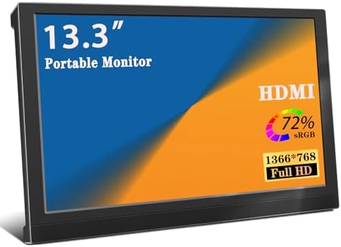 Amazon.com: Portable Monitor 13.3 Inch HD 1366x768P TFT Screen Small ...