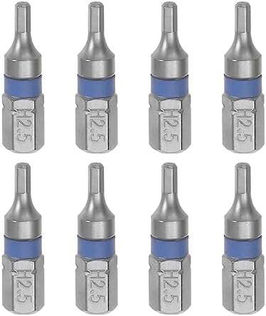 sourcing map 8pcs H2.5 Hex Screwdriver Bit 2.5mm 1/4" Hex Shank 1 ...