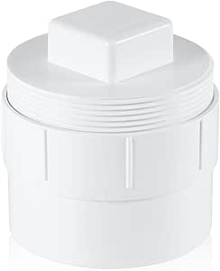 4" PVC Sewer Cleanout Adapter with Plug Pipe Fitting, DWV Flush Sewer ...