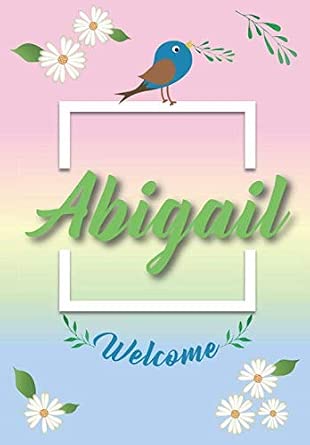 Welcome Abigail - newborn baby Guest Book | Cover with flower and bird ...
