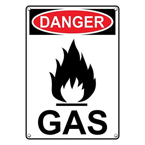 Amazon.com: Weatherproof Plastic Vertical OSHA Danger Gas Sign with ...