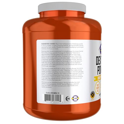 NOW Foods Sports Nutrition, Dextrose Powder (Monosaccharide), Energy ...