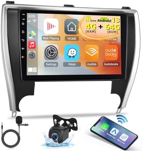Amazon.com: 8Core 6+128G Car Stereo for Toyota Camry 2012 2013 2014 Wireless Carplay Android ...