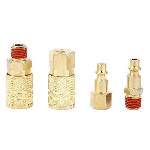 12 Pack Air Hose Coupler and Plug Kit, 1/4-Inch NPT Male Female Thread ...
