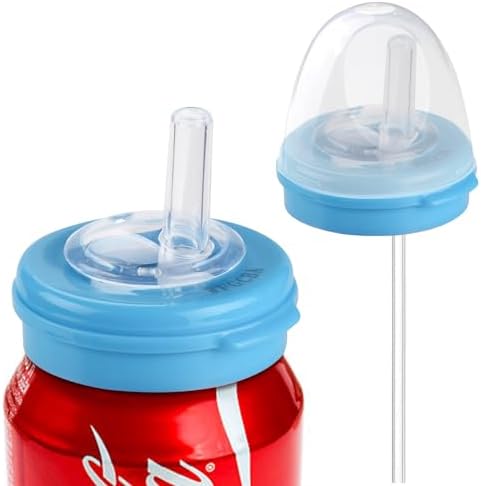 Amazon.com: Dipesi 4-pack 4 Color Soda Can Lids with straw,Silicone Straws Soda Can Covers,straw ...