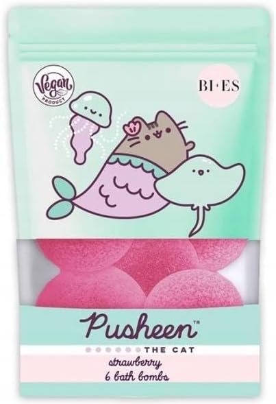 Pusheen The Cat Fizzing Bath Bombs - 6pcs with Strawberry Fragrance ...