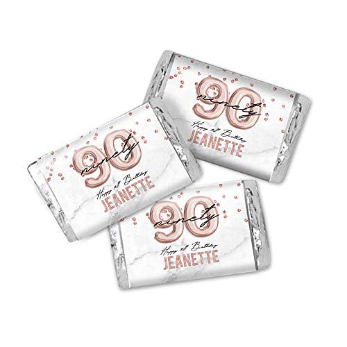 Amazon.com: Marble 90th Birthday Party Personalized Candy Wrapper ...