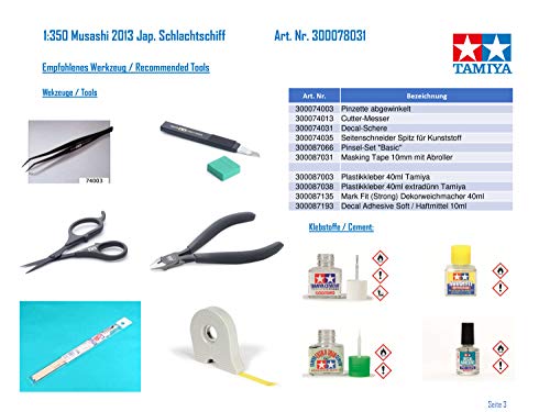 Tamiya Models Japanese Musashi Battleship - Scale Model Kits Online Store