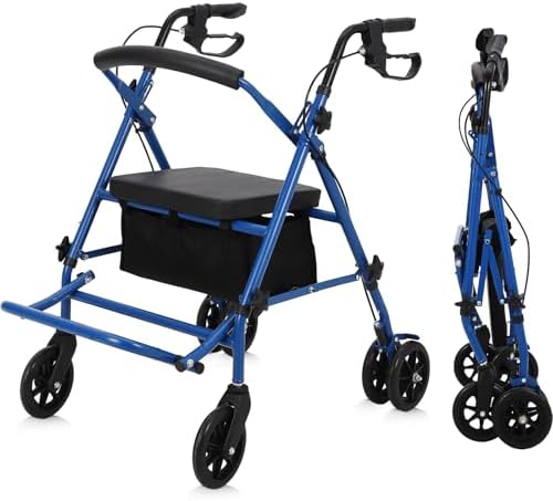 Amazon.com: 2 in 1 Rollator Walker & Transport Chair for Seniors with ...