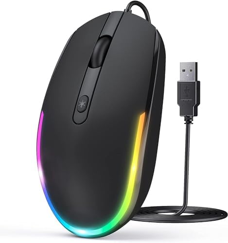 Amazon.com: seenda Wired Mouse - USB Computer Mouse Wired with RGB ...