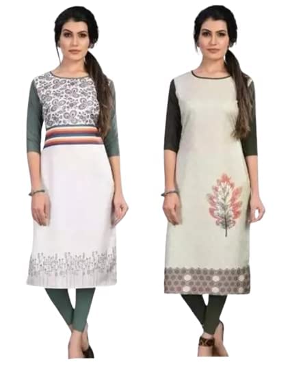 Buy Synthetic Wear Kurti for Women's & Girls Traditional Aline Crepe ...