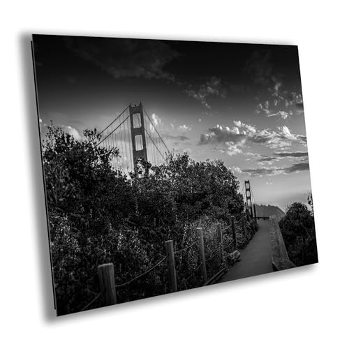 Amazon.com: Golden Gate Bridge Path - Sunrise/Sunset - Black & White ...