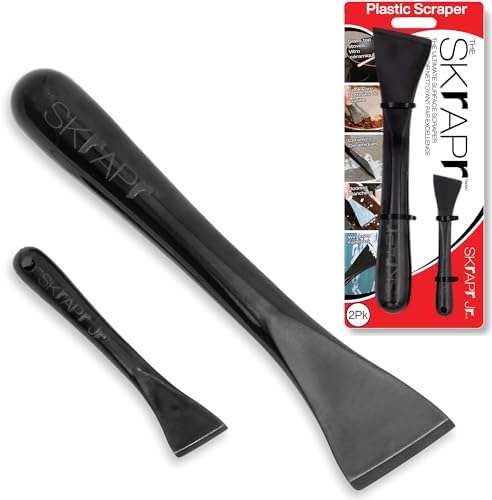 THE SKrAPr Plastic Scraper Tool, 2 Pack, Non-Scratch, Ergonomic Handle ...