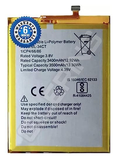 GILERINS® Original BL-34CT Battery for Tecno Camon i4 / Camon -iSky3 ...