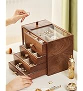 Amazon.com: CHOSIN Black Walnut Wooden Jewelry Box for Women, Wood ...