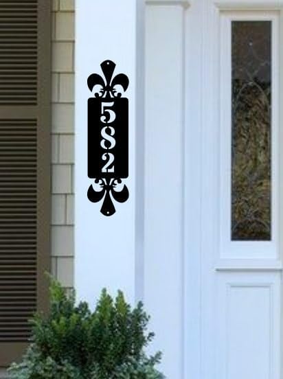 Vertical Metal Address Sign, Address Number Plaque, House Numbers ...