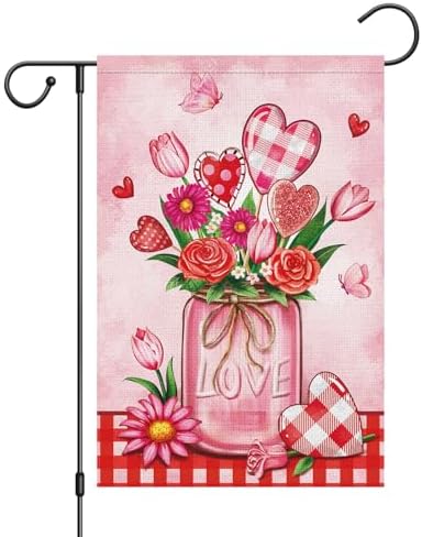 Amazon.com : Heyfibro Valentine's Day Garden Flag Hello Love Heart ...