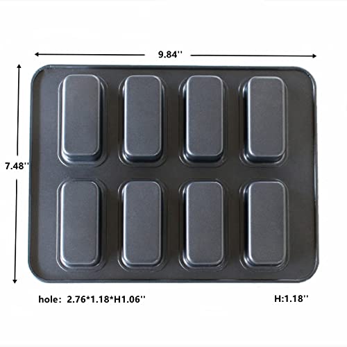 Elesinsoz 8 Cup Financier Cake Baking Pan Mini Banana Bread Loaf Small ...