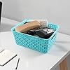 Qskely Set of 6 Plastic Woven Storage Baskets, Weave Cupboard Basket ...