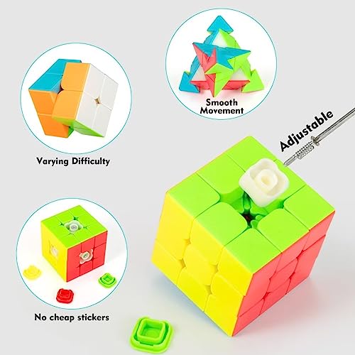 Snapklik.com : Speed Cube Set, Stickerless Magic Cube Set Of 2x2x2 ...