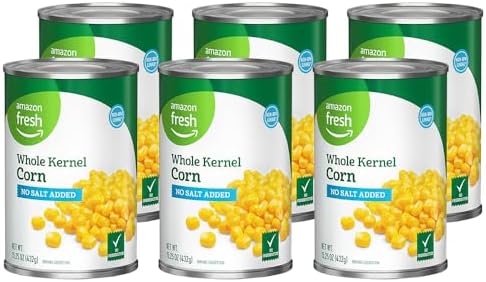 Amazon.com: Amazon Fresh, Canned Whole Kernel Corn No Salt Added, 15.25 ...