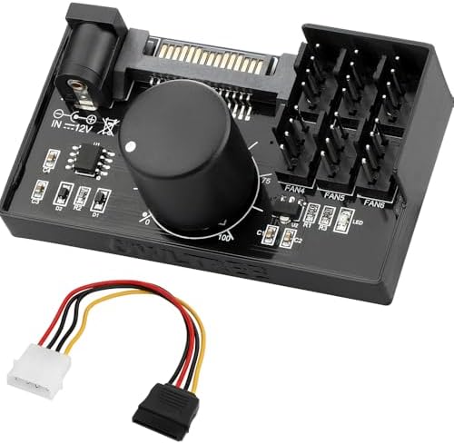 Amazon.com: 4 Pin 12V PWM Fan Controller 6 Fans Supported , PC Fan ...
