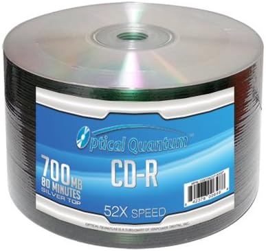 Amazon.com: Optical Quantum 52x 700 MB 80 Minute Silver Top Recordable ...