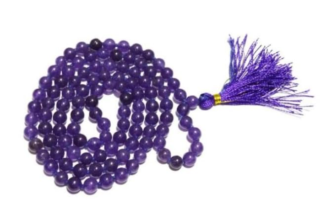 Venus Gems Gallery Amethyst Stone Mala Original Certified 108 Beads ...