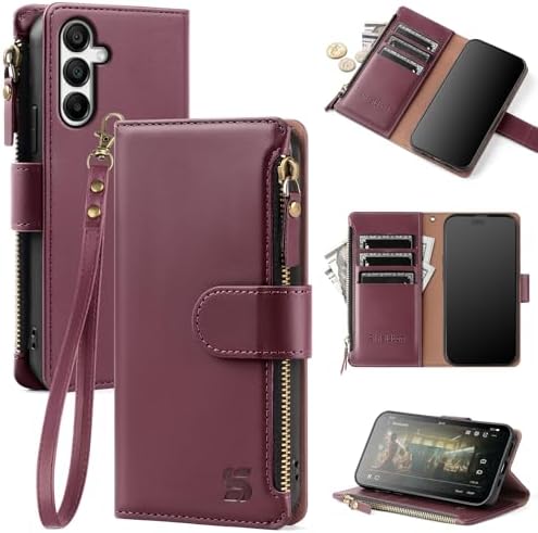 Amazon.com: Kowauri Wallet Case for Samsung Galaxy A16 5G, Zipper Purse Folio Leather Wallet ...