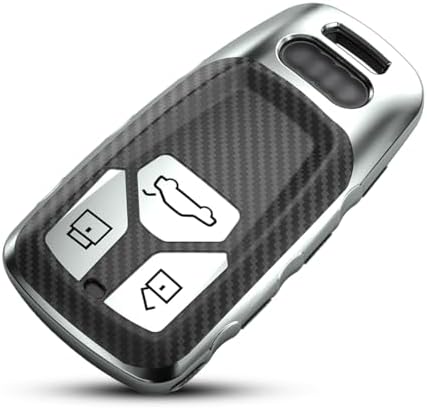 XMSCN Audi Carbon Fiber Key Fob Cover - Holder, Protector for A4 A5 Q7 ...