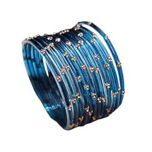Buy BANGLESKART Glass Bangles Set with Diamond Stone For Women & Girls ...