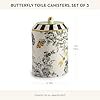 Amazon.com: MACKENZIE-CHILDS Set of 3 Ceramic Canisters, Lidded Kitchen ...