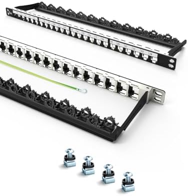 Amazon.com: Enmane 0.5U 24Port Blank Keystone Patch Panel 19-inch ...