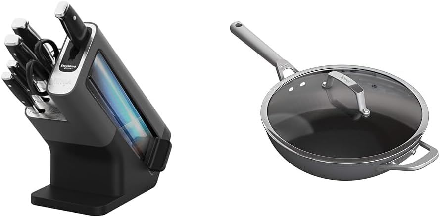 Ninja Foodi StaySharp Knife Block with Integrated Sharpener; 5 Knives ...