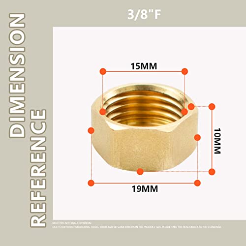 Bwintech 6 Pcs 3/8″ Female BSP Thread Brass Female Cap Hex Socket Pipe ...