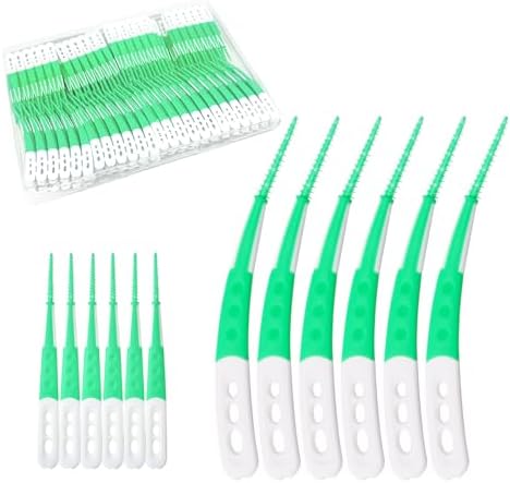 Amazon.com : ACSKD Dental Floss Picks with Soft Rubber Brush Heads ...