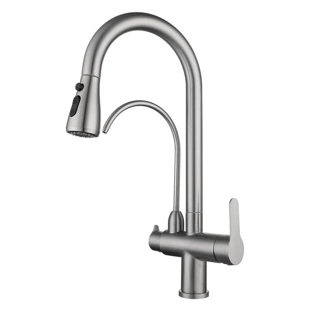 Buy 3 Way Filter Taps Pull Out Kitchen Tap Brushed Nickel 3 Way Kitchen ...
