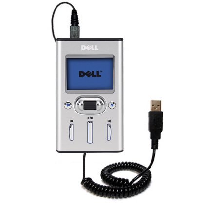 USB Coiled Data and Charge Cable Compatible with Dell Pocket DJ 5GB ...