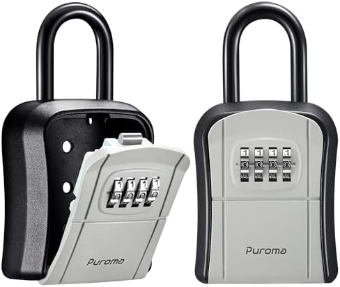 Amazon.com : Puroma Key Lock Box, Portable Combination Lockbox Wall ...