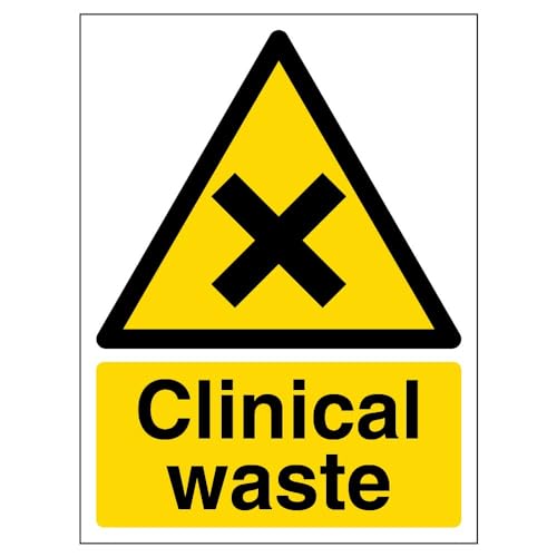 VSafety Clinical Waste Warning Sign – Portrait – 150mm x 200mm – 1mm ...