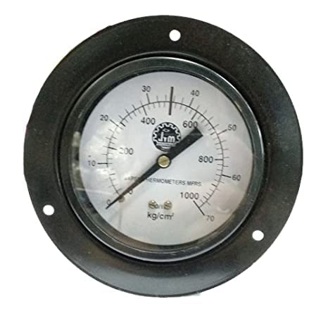 JTM Pressure Gauge Back Connection MS Body 4 inch dial size (Range: 0 ...